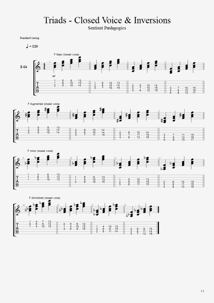 Triads - Closed/Open & Inversions - Senchant's Art of Teaching